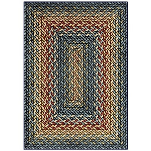 Maples Rugs Marion Braid Kitchen Rugs Non Skid Accent Area Carpet [Made in USA], Multi, 2'6" x 3'10"