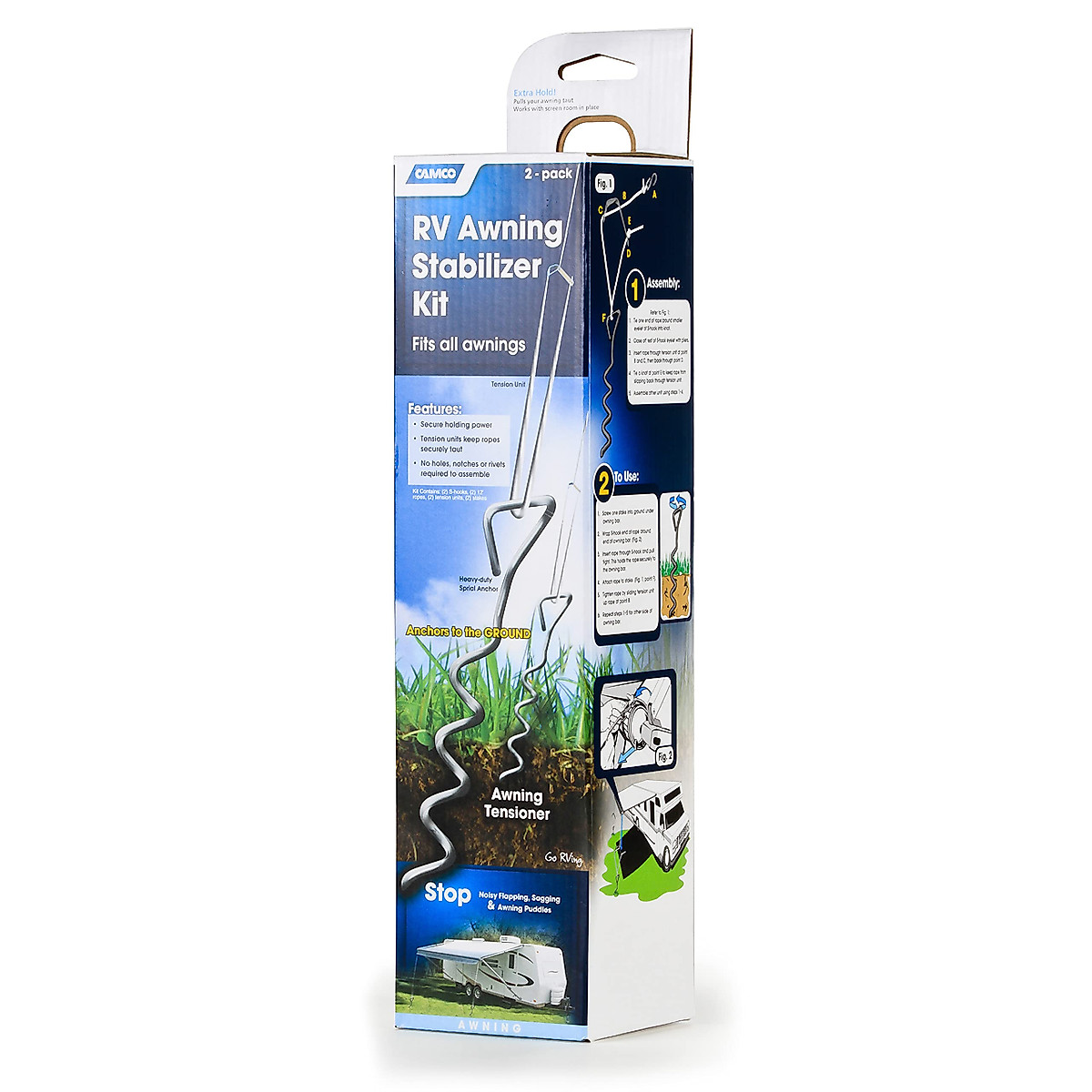 Camco 42563 Awning Stabilizer Kit , White