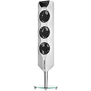 Ozeri 3x Tower Fan (44") with Passive Noise Reduction Technology, White