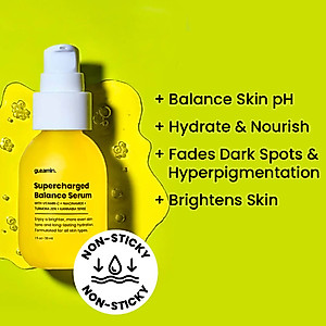 Gleamin Supercharged Balance Brightening Serum - Vitamin C Serum with Turmeria Zen, Kannabia Sense & Niacinamide Serum - Hydrating Face Serum & Dark Spot (1 fl oz / 30ml)