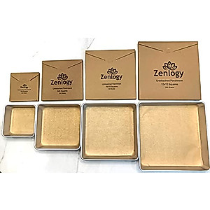 Zenlogy 12x12 Parchment Paper Squares (200 Sheets), Unbleached, High Heat, Non-stick, Pre-cut Baking Paper for Dehydrator, Ninja Foodi Flip Air Fryer, Toaster Oven, and so much more.