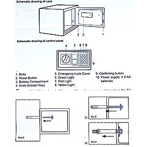 Digital Electronic Safe Box Small Home Office Security Safe with Digital Lock Wall Cabinet Safe for Jewelry Money Gun Valuables,Solid Steel with 4 Batteries (Black)