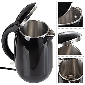 Electric Kettle - Auto-Off Rapid Boil Water Heater with Stainless-Steel Interior and Double Wall Construction by Classic Cuisine (White)