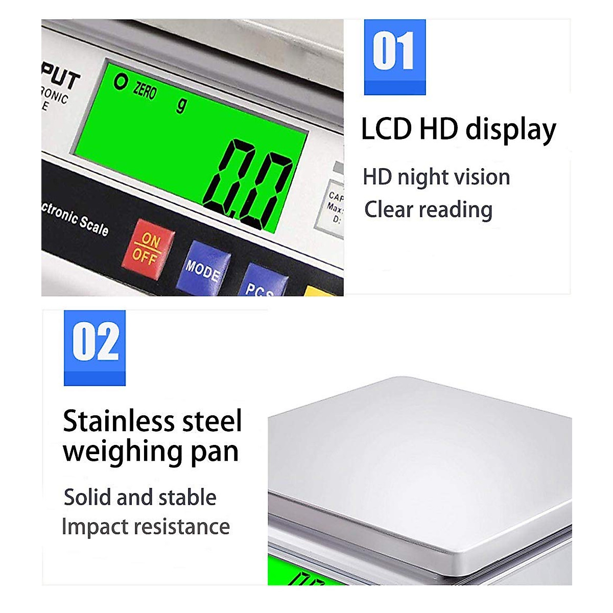 RESHY High Precision 10kg x 0.1g Lab Scale Digital Kitchen Scale Large Food Gram Scale Industrial Counting Scale Jewery Scientific Scale,for Laboratory,Cooking, Baking, Weight Loss,CE Certified