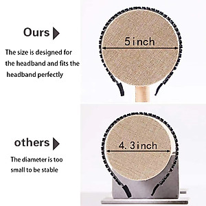 Coward T-Bar Beige Headband Holder Organizer,Hairband Display Stand,Hairband Storage Rack for Girls And Women (detachable yellow linen)