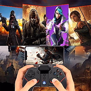 Sinfox Mobile Game Controller, 2.4G Wireless Gaming Controller, Dual-Vibration Bluetooth Game Controller Compatible with Android Phone/iOS 11.0-13.3.1/PC Windows7,8,10/TV Box/PS3/Tablets/Switch