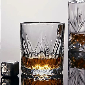 QAPPDA Old Fashioned Whiskey Glasses Set of 12,10oz Rotating Glass Tumbler,Premium Vintage Rocks Bar Glasses Spinning Scotch Glass Bourbon Glasses for Gift,Party,Home Bar