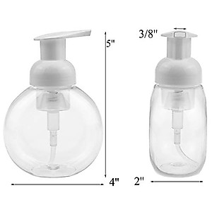 Yesland 12 Pack Clear Foaming Soap Dispenser with White Pump, 8.5 oz Pump Bottles, Plastic Press Bottles/Foam Liquid Hand Soap Containers for Kitchen and Bathroom