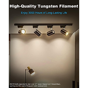 SerBion GU10 Halogen Light Bulbs, GU10+C Candle Warmer Lamp with Dimmable, MR16 120V 25W with GU10 Base for Track Light Bulbs and Range Hood Light Bulbs, Warm White, 3000+Hours Long-Lastin Pack of 6