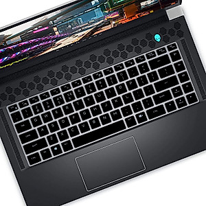 Keyboard Cover for Dell Alienware m15 R6 R7 R5 & Alienware m16 R1 R2, Alienware x15 R1 R2 & Alienware x17 R1 R2 & G16 7630 7620 Laptop, Alienware m16 R1 Keyboard Skin Protector - Black