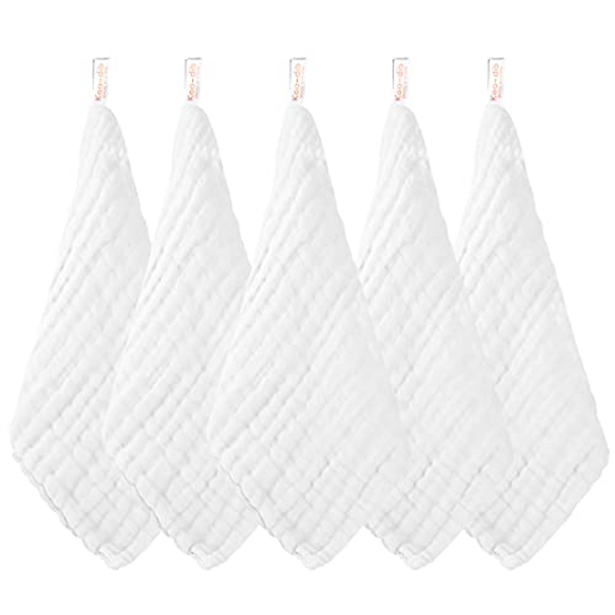Baby Muslin Soft White Small Washcloths for Newborn Essentials Must Haves Muslin Wash Absorbent Burp Cloths Registry for Your Baby Boy Face Towel And Bath Washcloth Koo-dib 30 Pack Set + Wash Mesh Bag