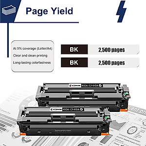 410A CF410A Black Toner Cartridge Replacement for HP 410A CF410A Color Pro MFP M477fdn M477fdw M477fnw; M452dn Printer Ink (2Pack)