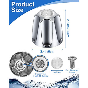 sousac 3 Set Shower Knob Replacement, Metal Bath Tub Shower Handle Include Hot/Cold/Diverter, Bathtub Faucet Handles Compatible with Price Pfister Verve for Remodeling Trim (Silver)