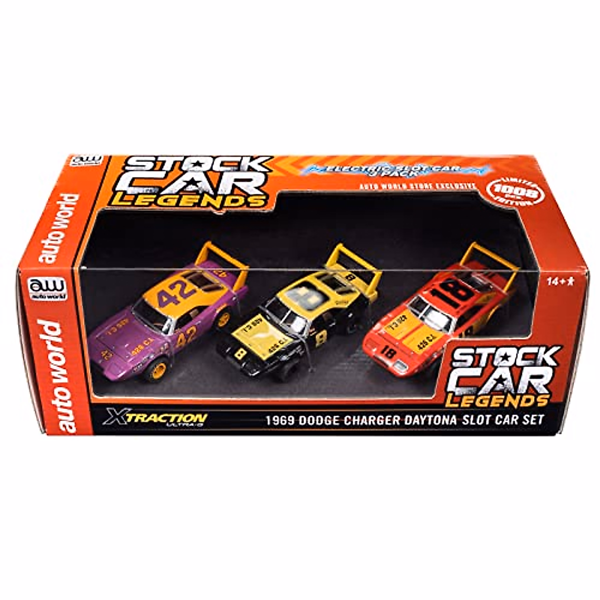 Auto World Xtraction 1969 Dodge Daytona Legends (3 Car Set) (AW Exclusive) Slot Cars HO Scale