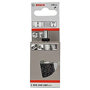 Bosch 1609200269 Shank Pencil Brush Crimped Wire, 0.3mm Steel, 25mm x 6mm
