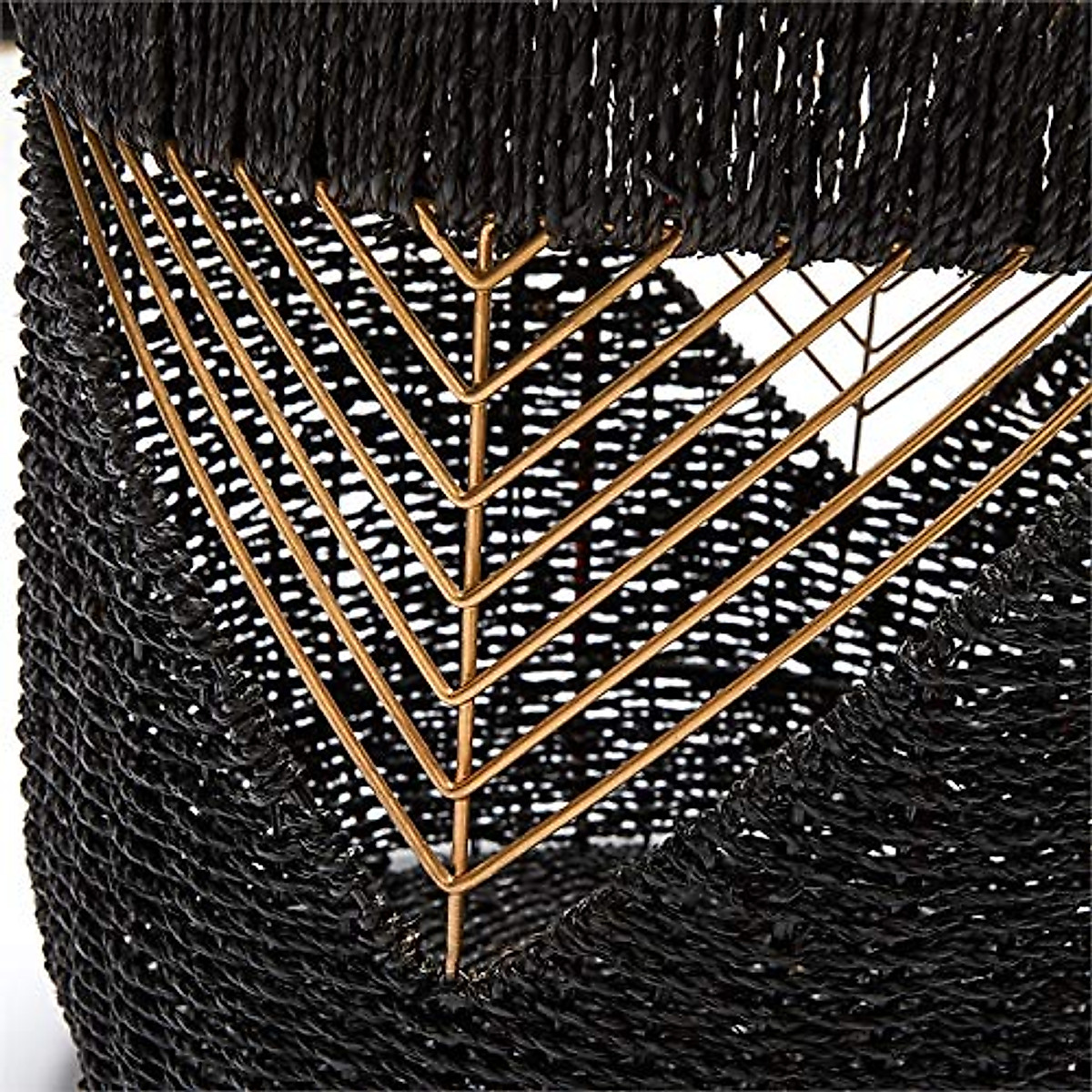 Adore Decor Ostara Seagrass Black & Gold Basket