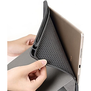 Wugao iPad Pro 12.9 Case 5th/4th/3rd Generation Case 2021 2020 2018 PU Leather with Pencil Holder,Architecture Lighthouse Auto Wake/Sleep Feature Standing Cover