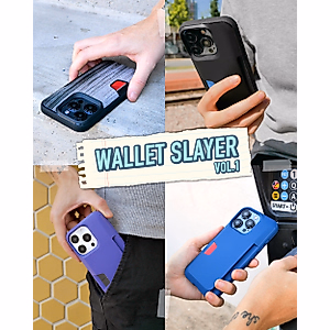 Smartish iPhone 15 Pro Wallet Case - Wallet Slayer Vol. 1 [Slim + Protective] Credit Card Holder - Drop Tested Hidden Card Slot Cover Compatible with Apple iPhone 15 Pro Case Wallet - Black Tie Affair