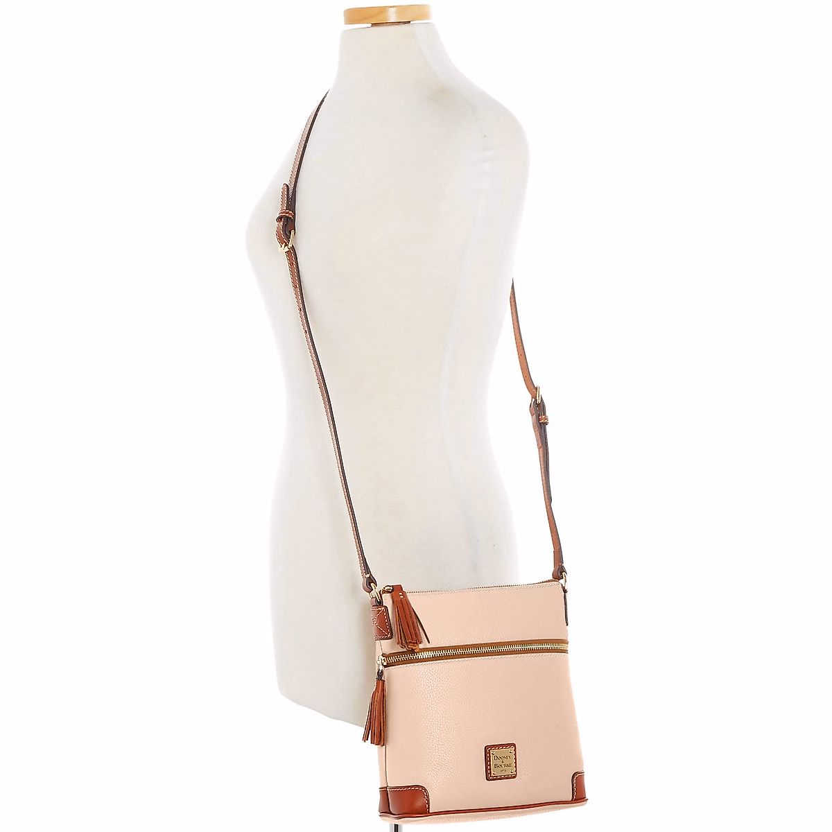 Dooney & Bourke Handbag, Pebble Grain Small Tassel Crossbody - Blush