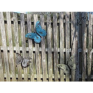 Superdream 3D Nature Inspired Metal Butterfly DIY Decorative Wall Art Trio Hang Indoors or Outdoors