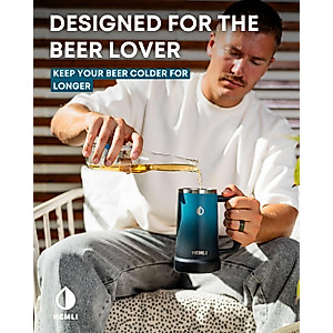 Hemli Insulated Beer Mug Tumbler, Beer Stein Stainless Steel, Vacuum Insulated - 24 oz