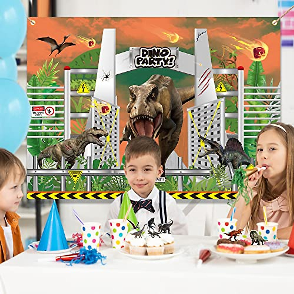 7x5ft Dinosaur Backdrop Jurassic Theme Dinosaur Birthday Photography Backdrop for Boy Kids Adults Indoor Outdoor Dinosaur Birthday Decoration Party Supplies Backdrop