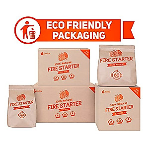 Fire Starter 60+ pc XXL Size - Сharcoal fire Starters - Better Than Lighter Cubes and Firestarter Squares and Zorestar Apple Wood Chunks - 10-12lb of Smoking Wood for Grilling and BBQ