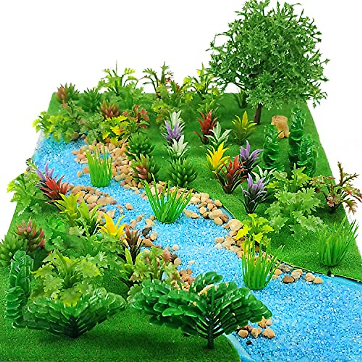 91pcs Model Trees Mixed Miniature Trees Model Train Scenery Fairy Garden Trees Diorama Trees Artificial Wargame Trees Model Railroad Scenery Diorama Supplies for DIY Scenery Landscape