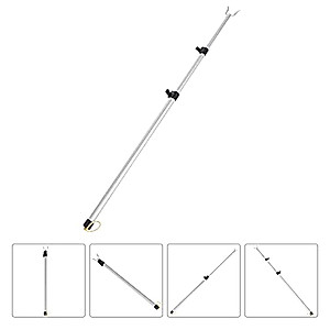 Closet Pole with Hook Telescoping Long Reach Stick Aluminium Clothing Hanger Garment Pole for Closet Shelf Ceiling