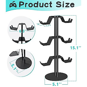 Ahomiwow Controller Holder Display Storage 3 Tier Hook for Desk Organizer Stand Hanger Neat Game Controller Hangers for All Universal PC Accessories Easy Assembly Space Save