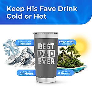 SassyCups Best Dad Ever Tumbler - Dad Gifts Cup - Best Dad Ever Mug - For Dad From Son, Daughter, Kids - Worlds Best Dad Mug