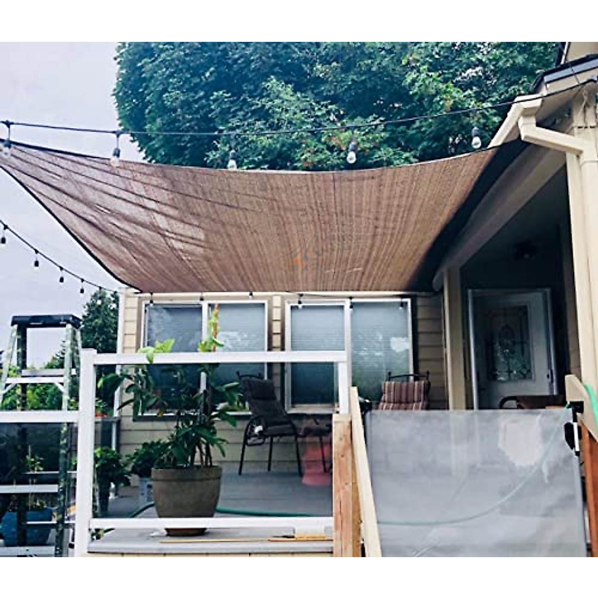 Abrotain Shade Sail Sun Shade Cloth Fabric 9'9"x13' Brown Outdoor Privacy Screen Patio Shades Canopy Pergola Cover Awning UV Block for Pergola Patio Backyard Lawn Garden Yard Deck