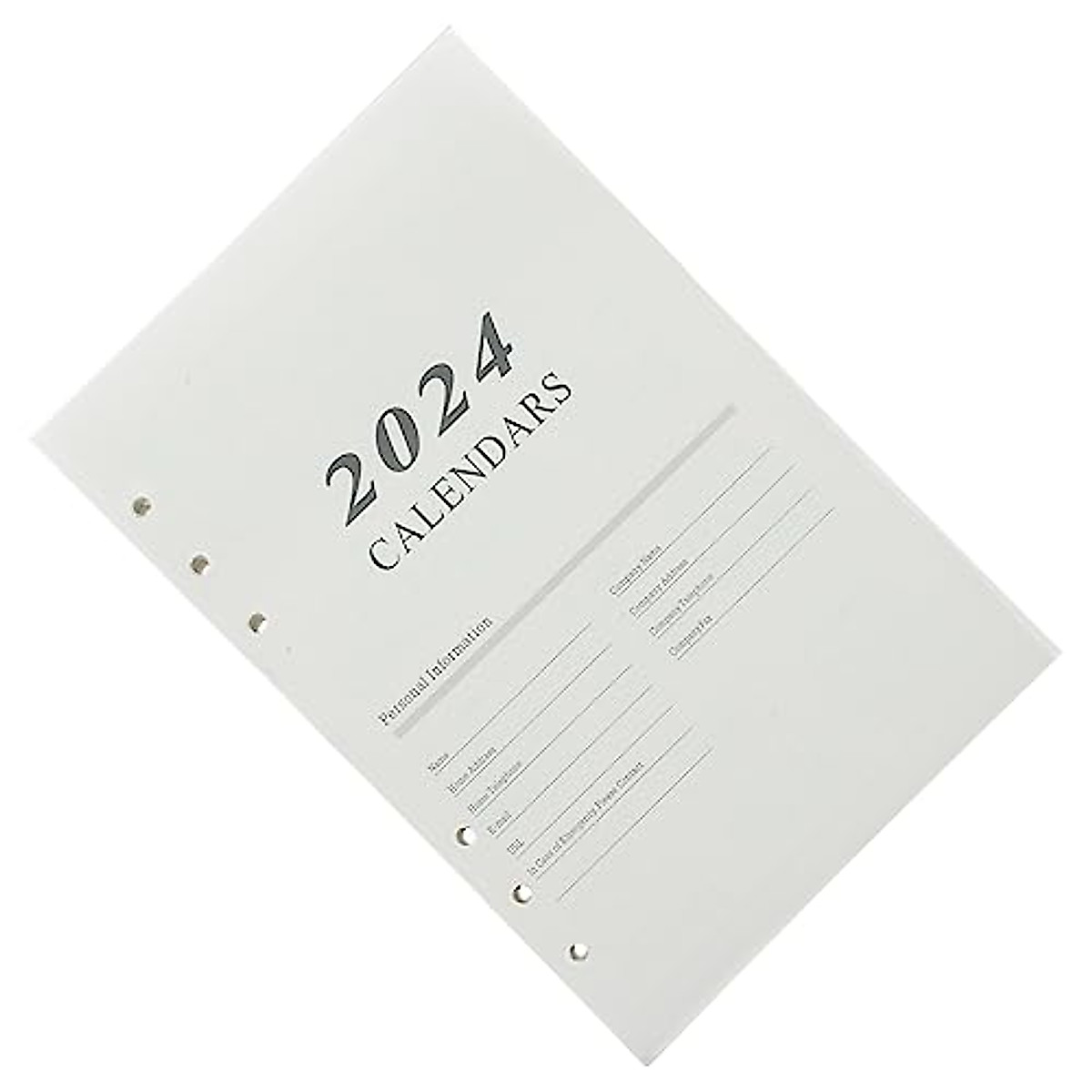 NUOBESTY 2pcs 2024 English Agenda Book inside Page A5 Pocket Notebook Pocket Notepad Daily Planner 2023-2024 Daily Planner 2024 Blank Notebook White Accessories Office Portable Paper