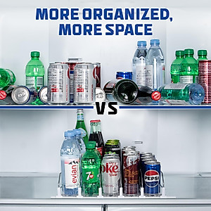Drink Organizer for Fridge, Upgraded Self Pushing Fridge Drink Organizer, Automatic Drink Dispenser for Fridge-Holds up to 25 Cans - Accessories Included
