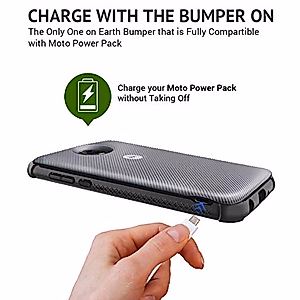 CaseWe - Motorola Moto Z4 Protective Flexible Double Injection Technology (TPU+PC) Bumper Case Cover/Compatible with Moto Mods - All Matte Black