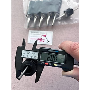 Bartender Gear Free Flow Pour Spouts Stainless Steel Liquor Wine Olive Oil Bottle Pourers with Dust Caps - Cork is 27mm [approx 1 inch] in diameter Fit Most Half Gallon & 1.75 Liter Liquor Bottles (3)