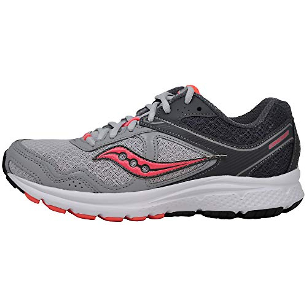 Saucony Women's Cohesion 10 Grey/Peach Running Shoe 9 M US