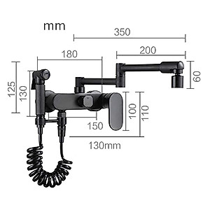 Mixer Taps for Kitchen Pot Filler Wall Mounted,Hot and Cold Single Handle Universal Multi-Function,Kitchen Faucet Kitchen Sinks Mixer Tap-Chrome-C
