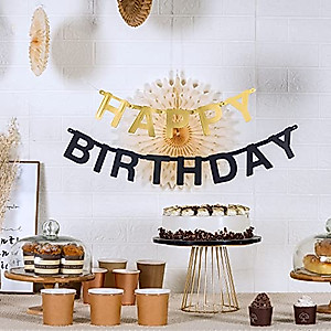 SUNBEAUTY Gold Customizable Letters&Symbols Banner Decoration Kit Party Custom Banner for Birthday Wedding Baby Showers Photo Props Window Decor (Gold)