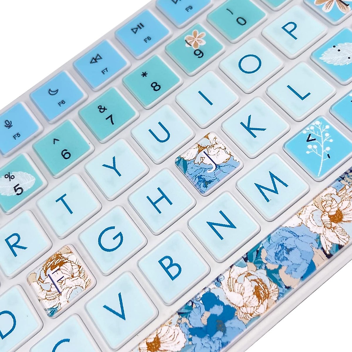 WSLUCKO Keyboard Cover Skin for 2021 New Apple iMac Magic Keyboard (Model: A2520) with Numeric Keypad & Touch ID, Cute Printing Silicone Keyboard Protector,Peony