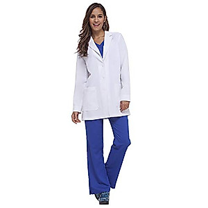 Healing Hands Womens Lab Coat 4 Pocket Full Sleeve Mid length 5064 Felicity The White Coat Minimalist Collection White L