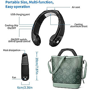 Eonthry Neck Air Conditioner Portable Neck Fan Wearable Air conditioner Fan Rechargeable 3600mah Mini Personal Fan Neck Ac Air Conditioner Bladeless Fan Cooling Neck Wraps Blow Cold Air for Travel