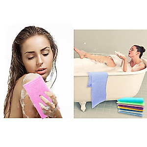 8 Pcs 35 Inch Exfoliating Bath Cloth,Beauty Skin Bath Wash Towel,Nylon Shower Washcloth Body Scrubber Loofah for Women and Men