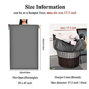 OTraki 2 Pack Large Laundry Bag 28 x 45 inch Heavy Duty Dirty Clothes Organizer Drawstring Hamper Liner for Home Dorm Grey