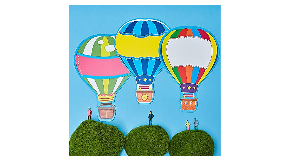 54 Colorful Hot Air Balloon Cutouts for Classroom Decor
