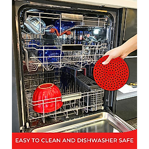 Airware Aeromats Pro Reusable Air Fryer Liners | 3-Pack and Magnetic Cook Times List | Air Fryer Accessories For NINJA, INSTANT VORTEX, GOURMIA, MORE | USA Designed, 100% Silicone 8-Inch Round