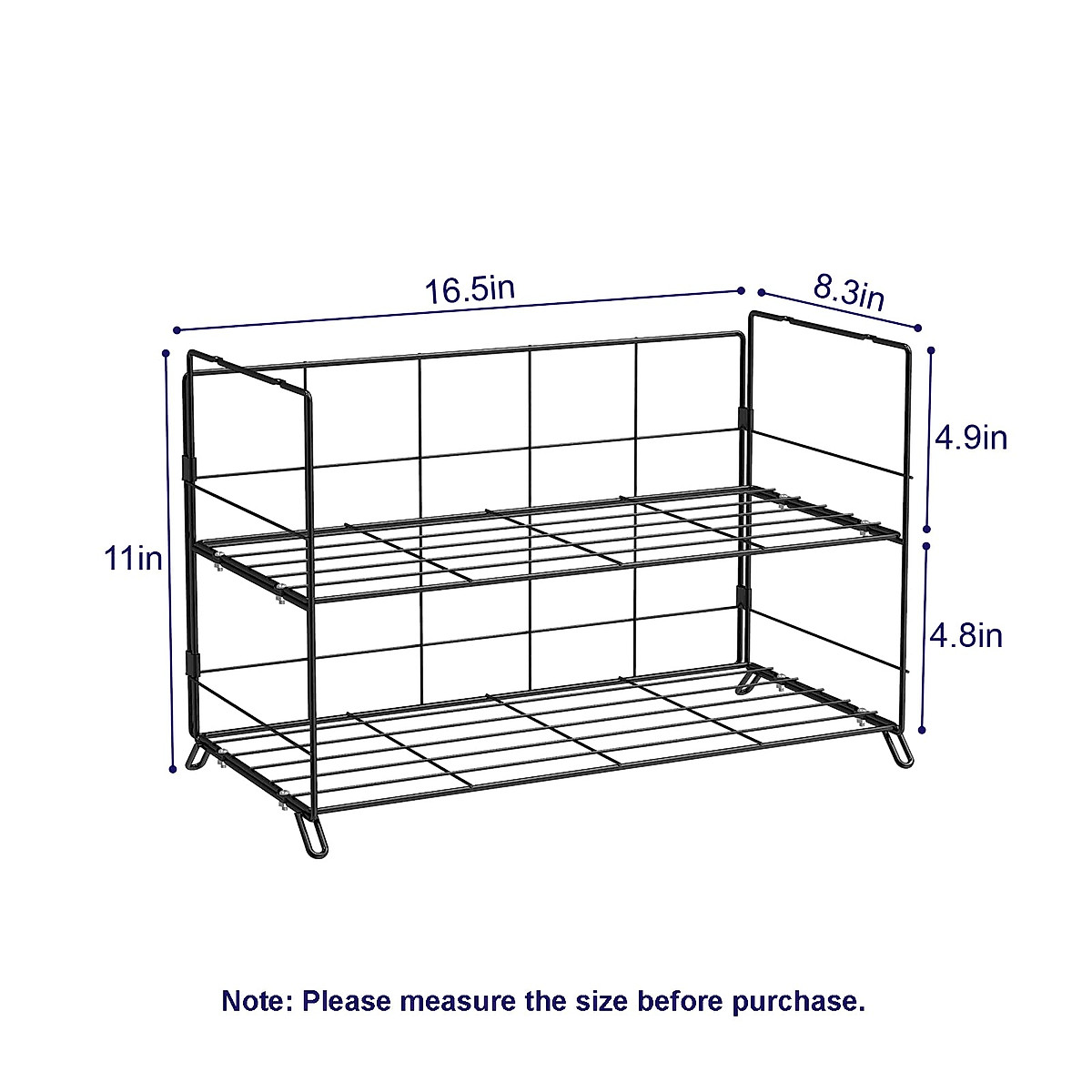 smusei Water Bottle Organizer 2 Tier Water Bottle Storage Water Bottle Rack Tumbler Organizer for Kitchen Cabinet Countertops Pantry Office - Black