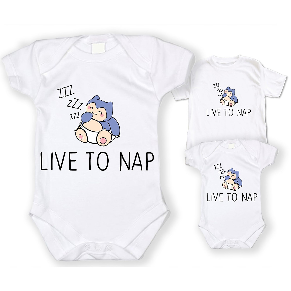 Dittoxpression Live to Nap Unisex Baby Bodysuit (3-6 MO) White