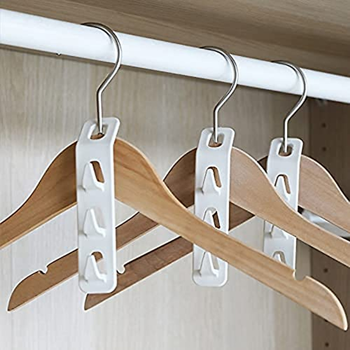 12pcs Clothes Hanger Connector Hooks Plastic 3 Layer Cabinet Clothes Connection Cascading Clothes Hanger Hooks Folding Storage Clothes Rack Organizer Accessories