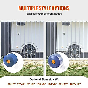 VEVOR Strip Curtain, 75' Length x 8" Width x 0.08" Thickness, Clear PVC Smooth Curtain Strip Door Bulk Roll, Plastic Door Strips for Doorways of Supermarket, Garage, Warehouse, Barn, Pet Animal House